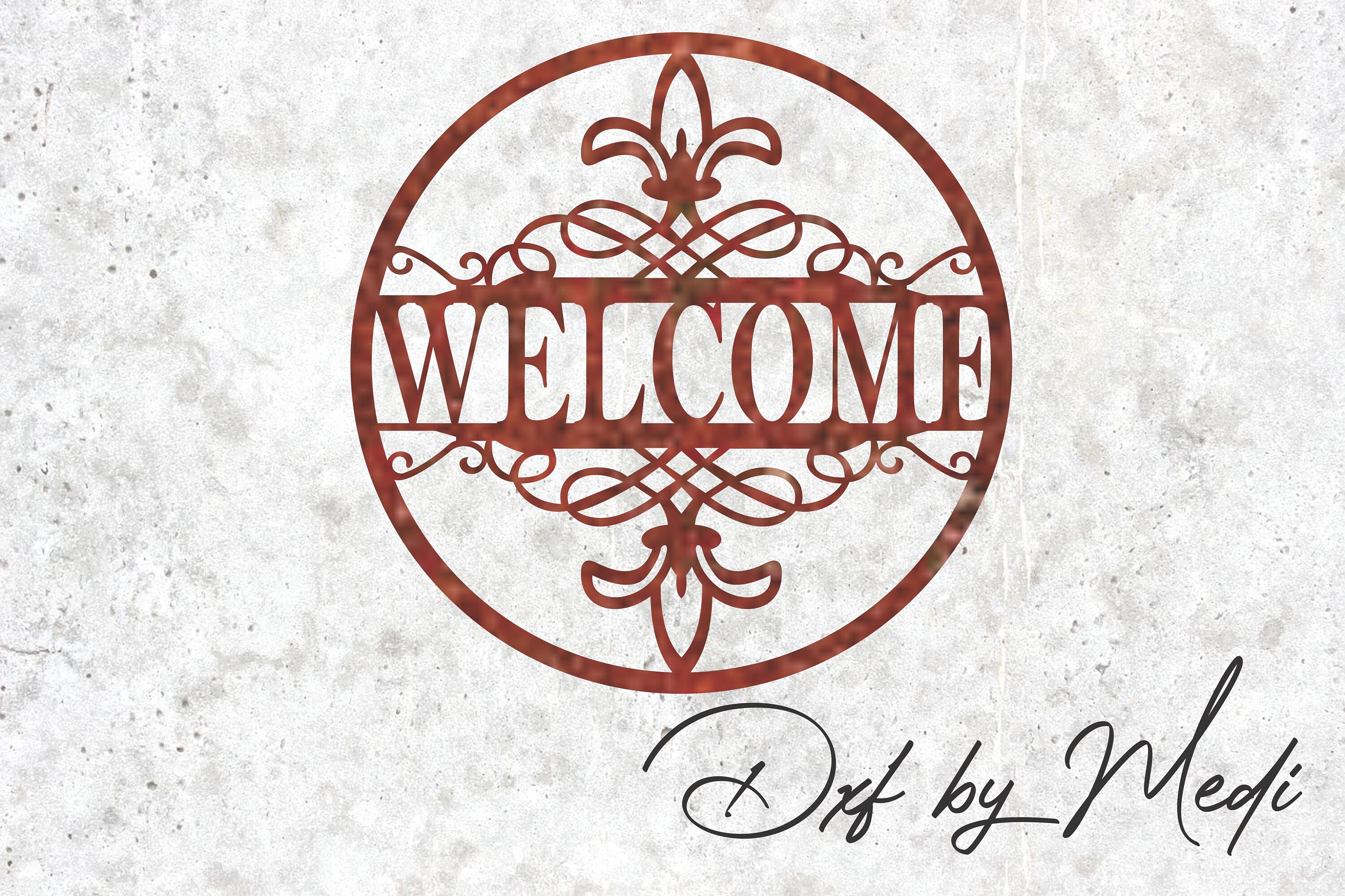 Welcome Wall Sign DXF SVG File for Cnc Plasma Laser Cutting Rustic ...
