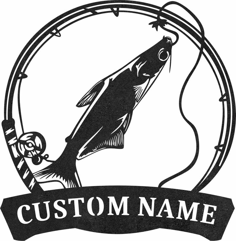 Personalized Fishing Catfish Sign: CNC Laser Cut Files (DXF, SVG) - Etsy