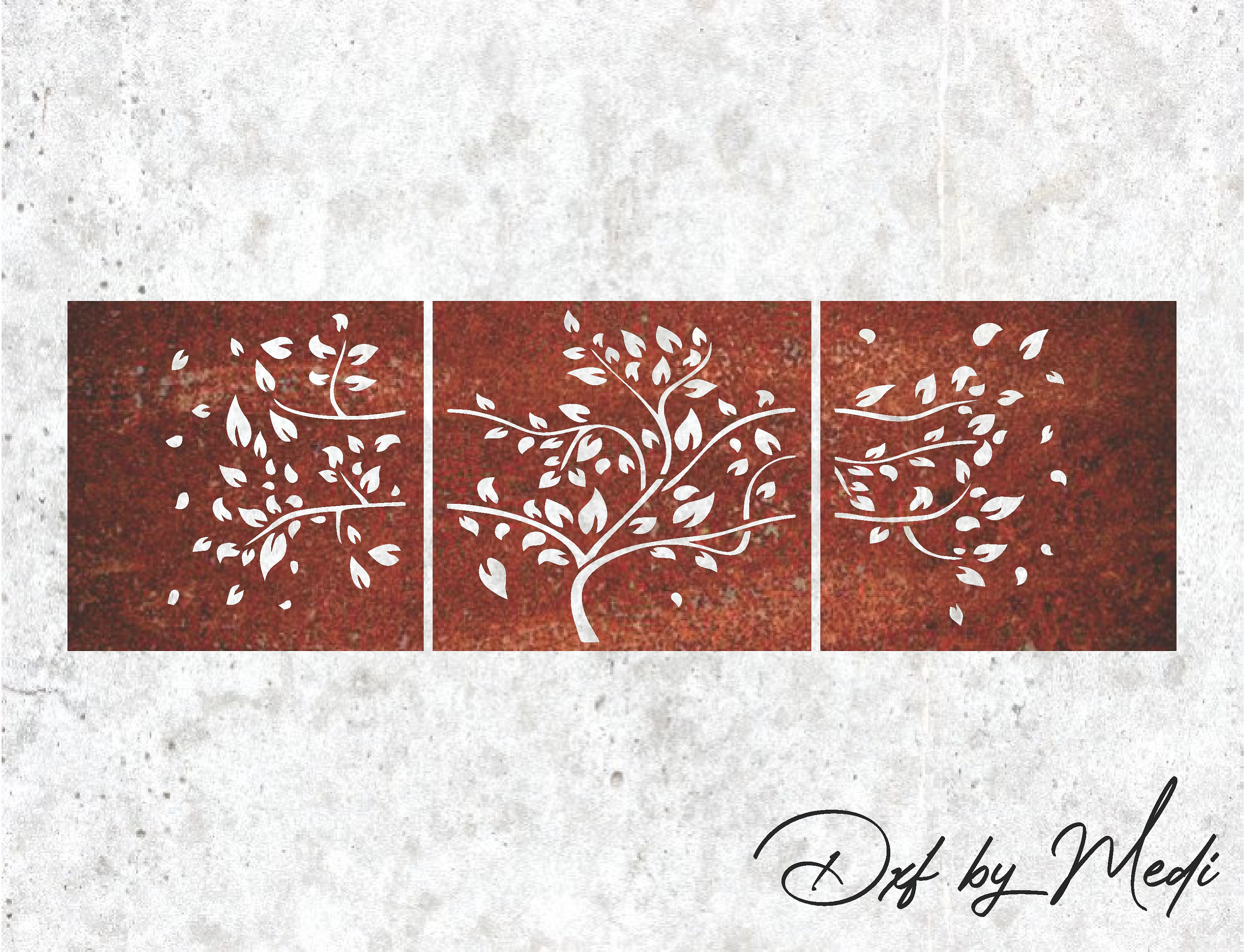 Wall Panels Tree DXF SVG File for Cnc Plasma Laser Cutting - Botanical ...