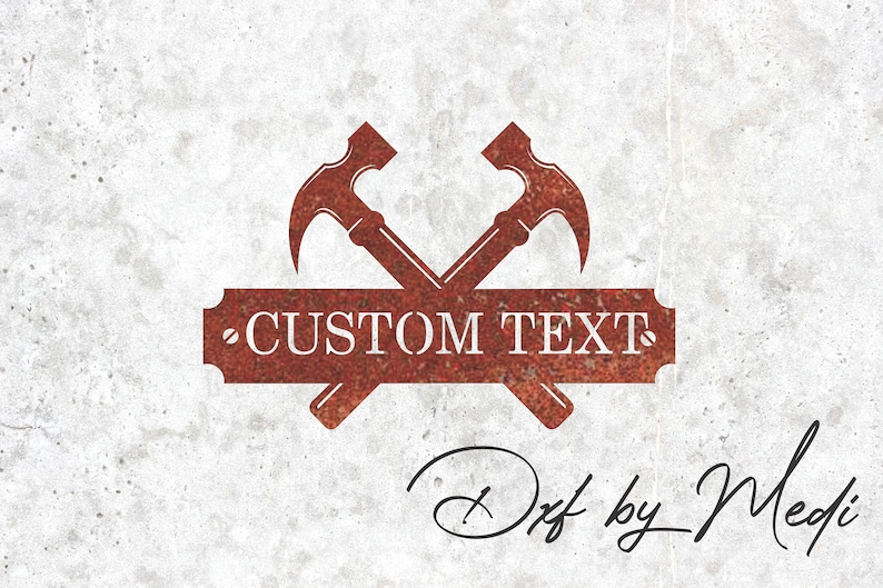 Hammer Monogram Sign DXF SVG Files for Plasma Cnc Laser - Etsy