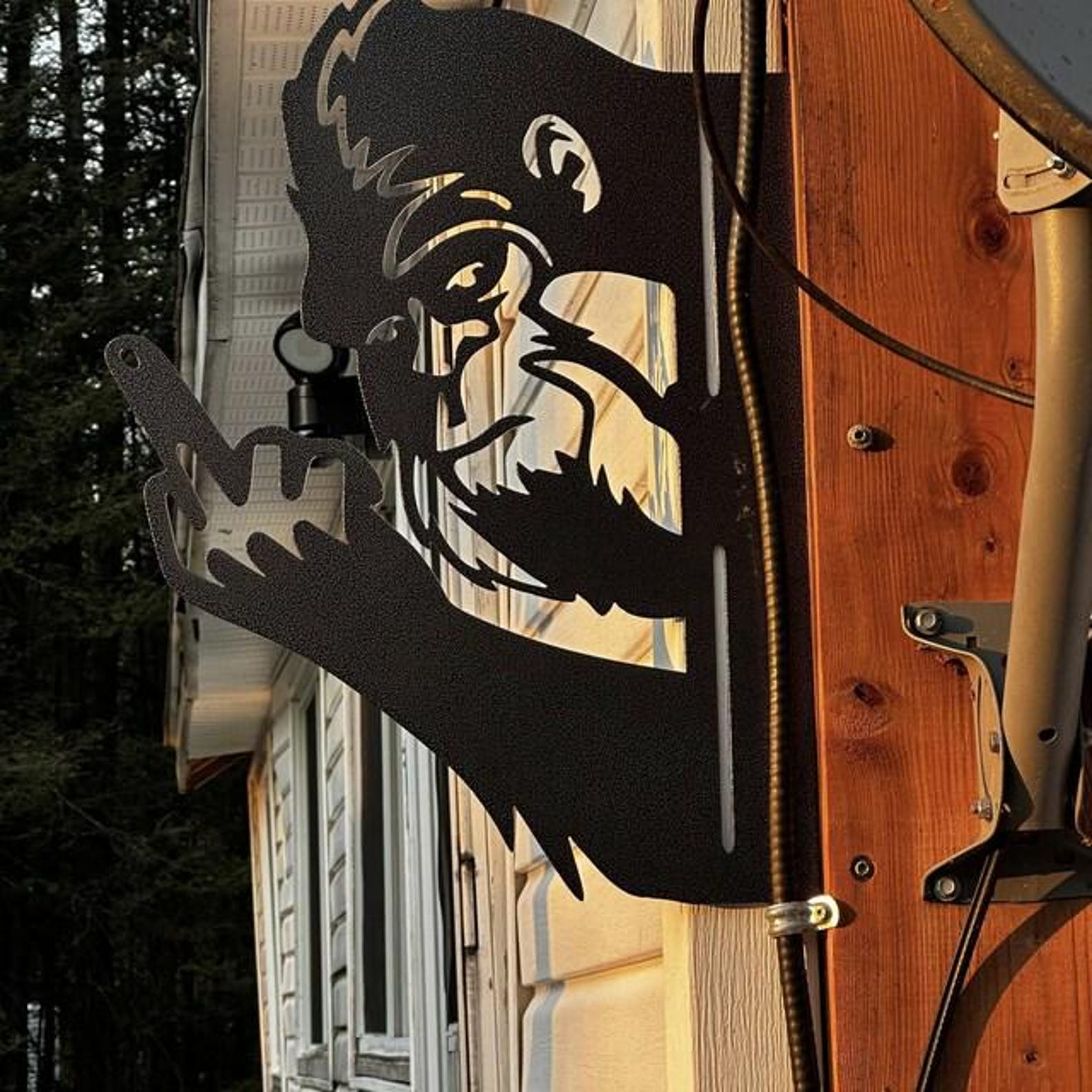 Bigfoot Middle Finger SVG: Funny Sasquatch Peeking Wall Art (digital ...