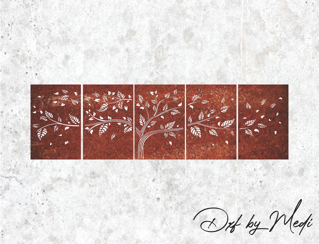 Wall Panels Tree DXF SVG File for Cnc Plasma Laser Cutting - Botanical ...