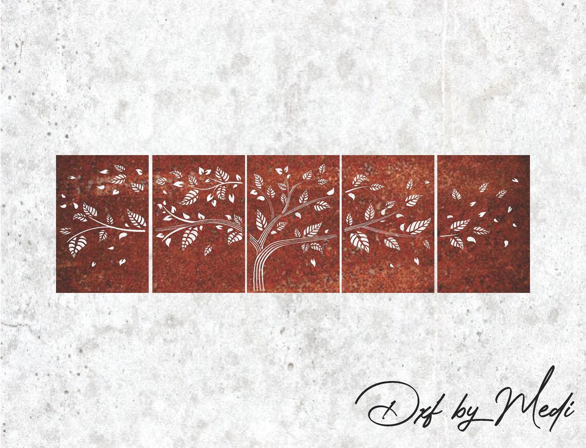 Wall Panels Tree DXF SVG File for Cnc Plasma Laser Cutting - Botanical ...