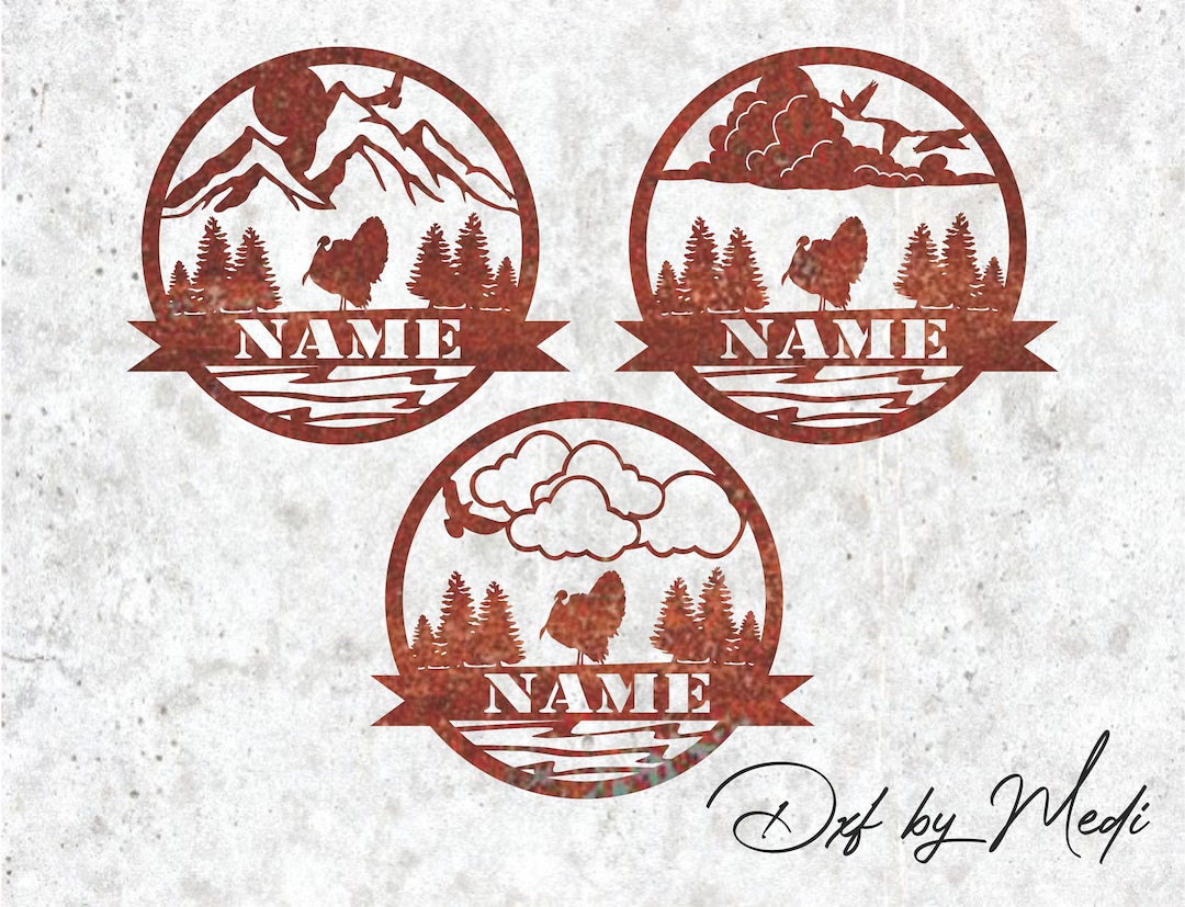 Personalized Turkey Outdoor Monogram Pack - DXF SVG File for Cnc Plasma ...