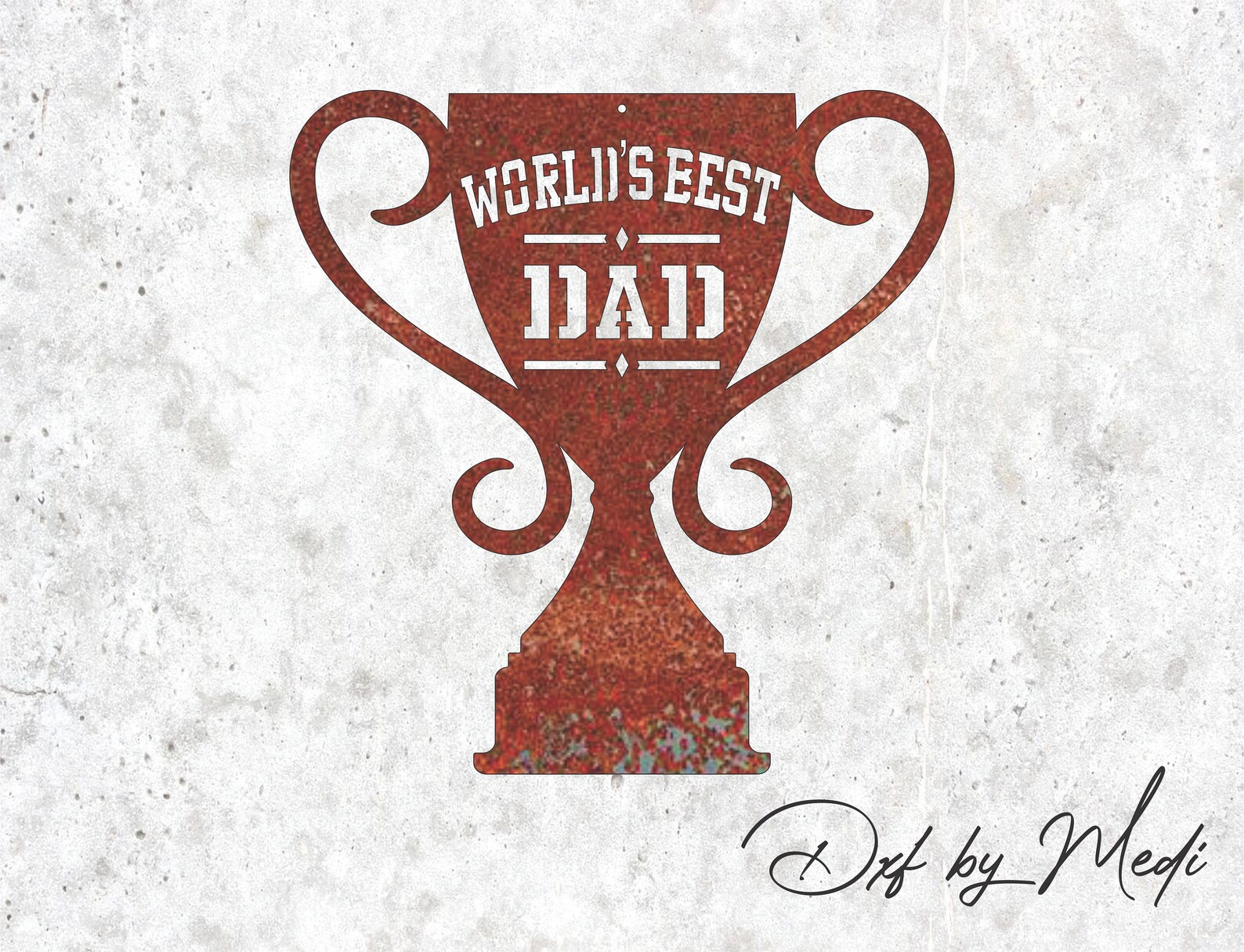 Best Dad Trophy Cup, CNC Laser Cut File (DXF, SVG) - Etsy