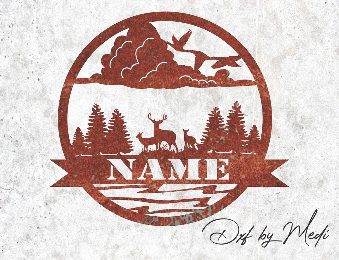 Deer Outdoor Monogram DXF Svg Files - Instant Download for Laser ...