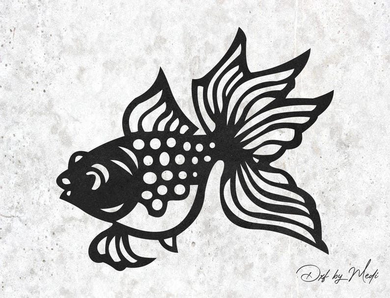 Goldfish Sign DXF & SVG Files | Ready-to-cut for CNC, Laser, Plasma ...