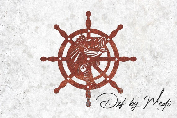 Rudder With Fish Wall Sign DXF SVG Files for Plasma Cnc Laser - Etsy