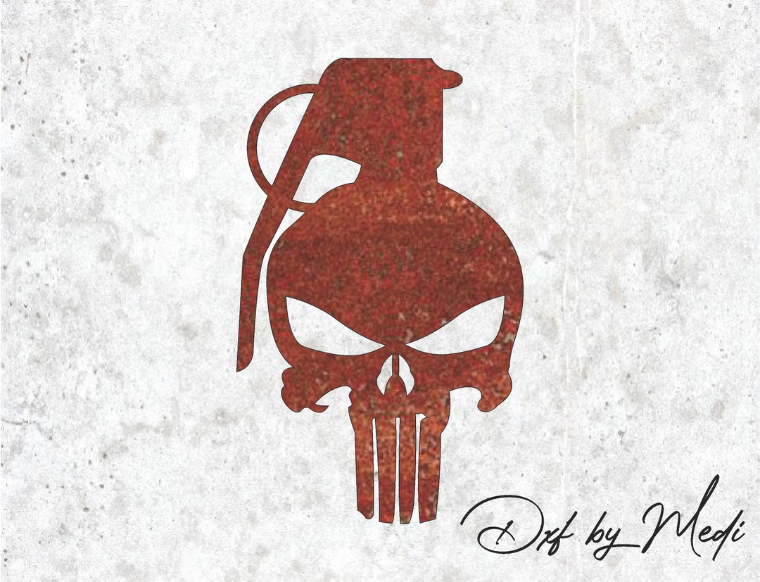 Hand Grenade Skull DXF SVG File for Cnc Plasma Laser Cutting - Coastal ...