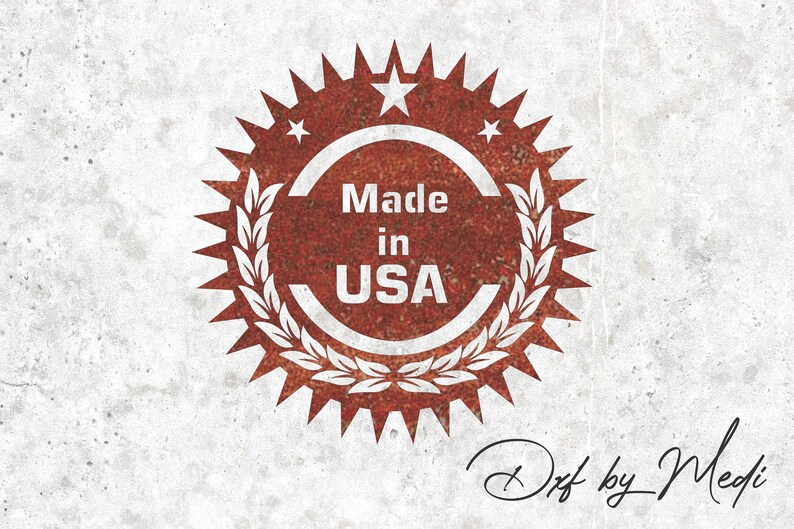 Made in USA Schild - DXF SVG Dateien für Plasma Cnc Laser Waterjet ...