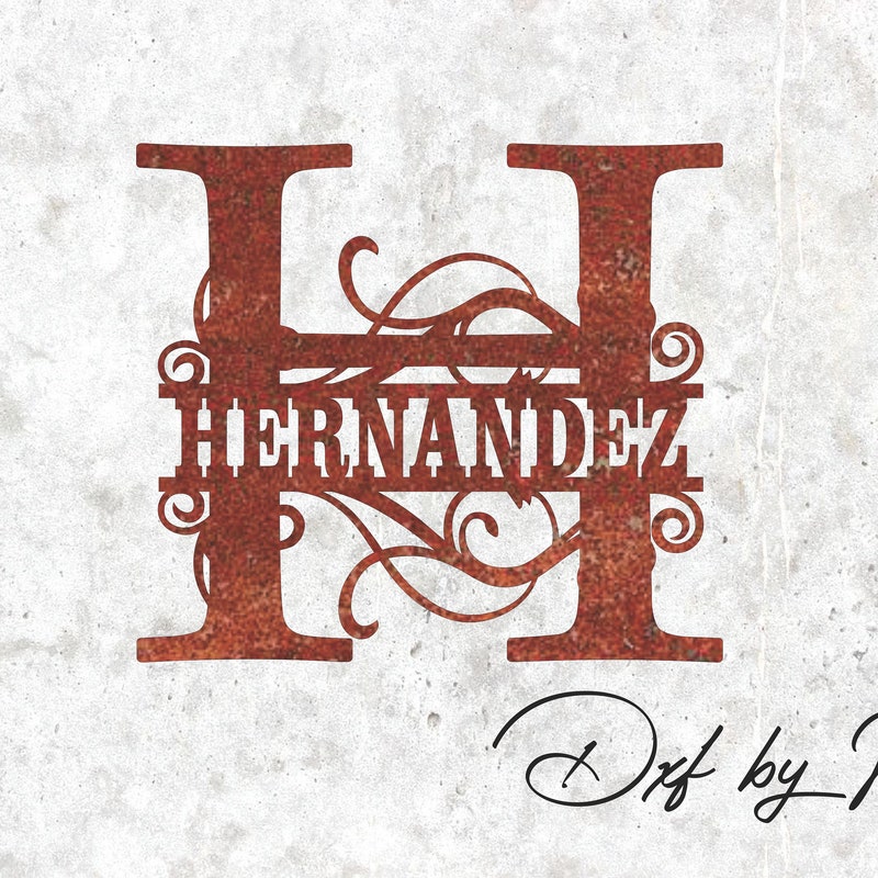 Split Monogram H - Etsy