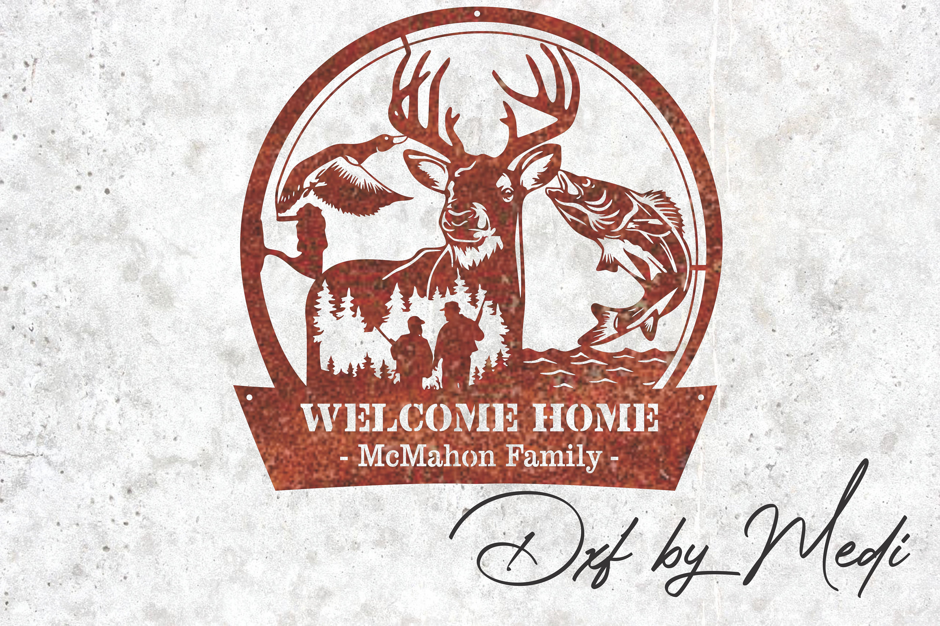 Deer Fishing Scene: CNC Plasma Laser Cut File (DXF SVG) - Etsy