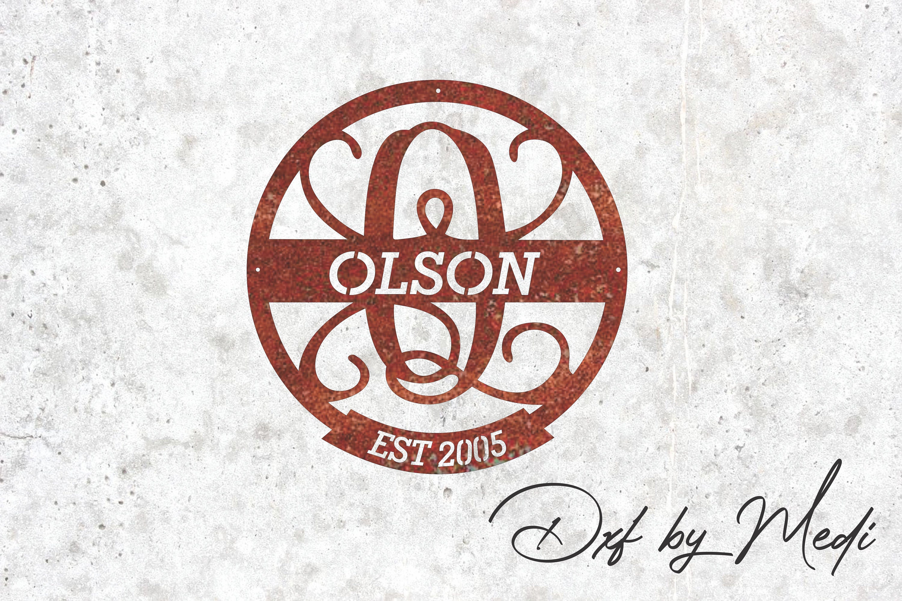 Split Monogram Letter O Sign: Custom Name CNC Plasma DXF (laser Cut ...