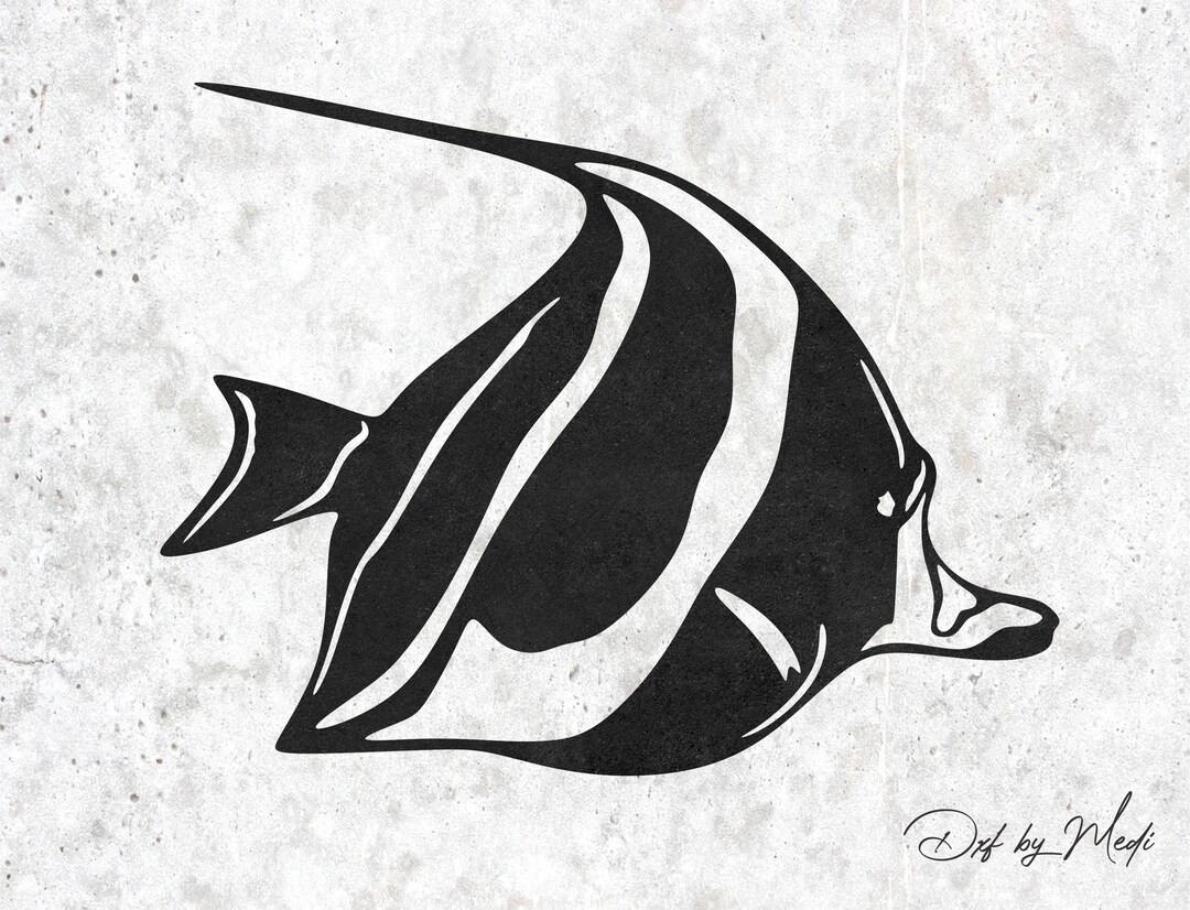 Moorish Idol Fish DXF & SVG Files | Ready-to-cut for CNC, Laser, Plasma ...