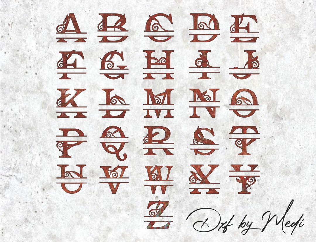 Split Letter Monogram SVG: Custom Alphabet Design (digital Download) - Etsy