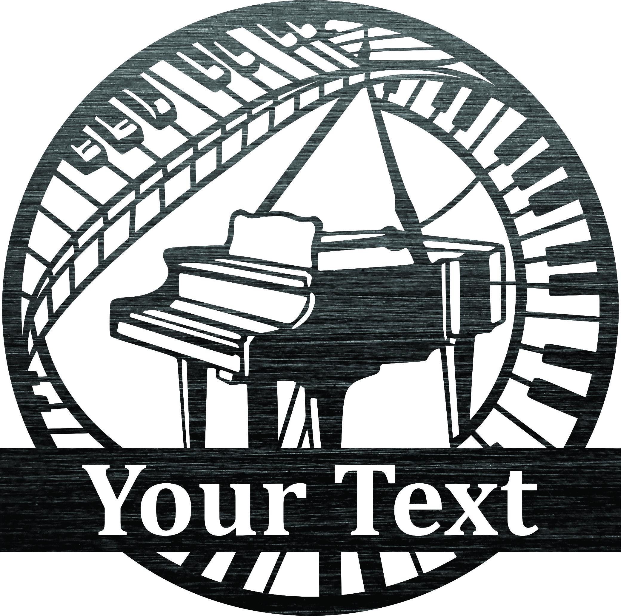 Custom Piano Sign With Name - SVG DXF Files for Plasma and Laser ...