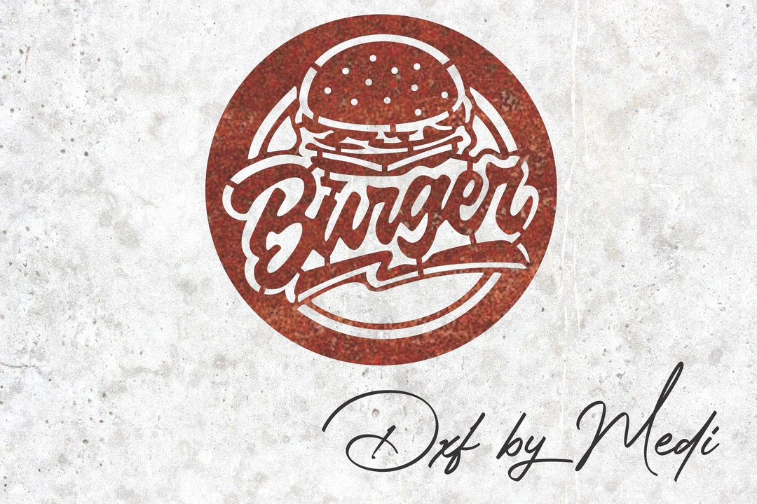 Retro Burger Sign DXF SVG File for CNC Plasma Laser and - Etsy