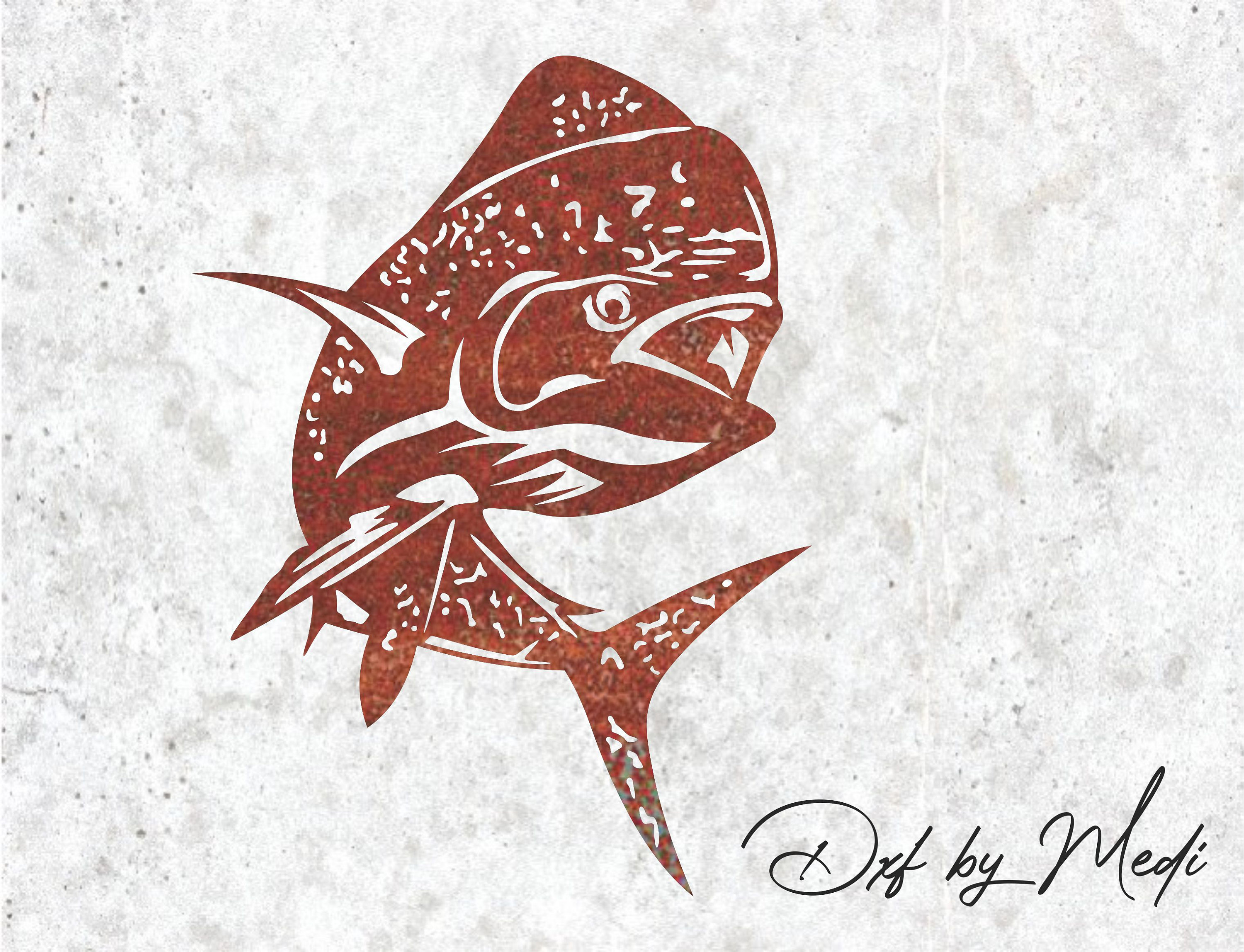 Mahi-mahi Fish - DXF SVG Files for Plasma Cnc Laser Waterjet Ready to ...