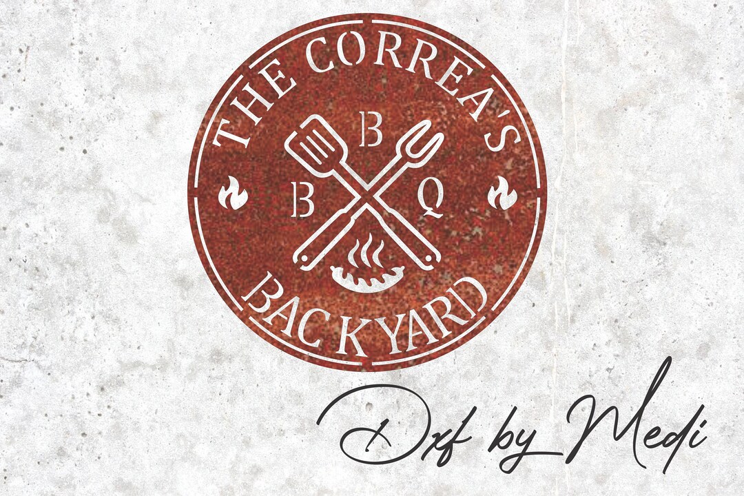 Personalized Barbecue Monogram Wall Decor With Family Name - DXF SVG ...