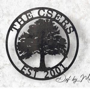 Oak Tree Sign With Personalized Name - SVG DXF Files for Plasma and ...