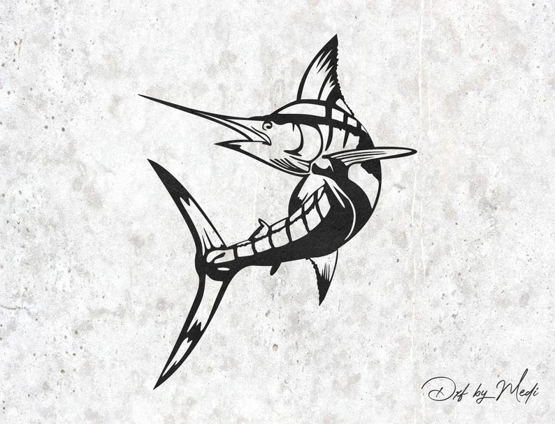 Marlin Fish DXF & SVG Files | Ready-to-cut for CNC, Laser, Plasma ...