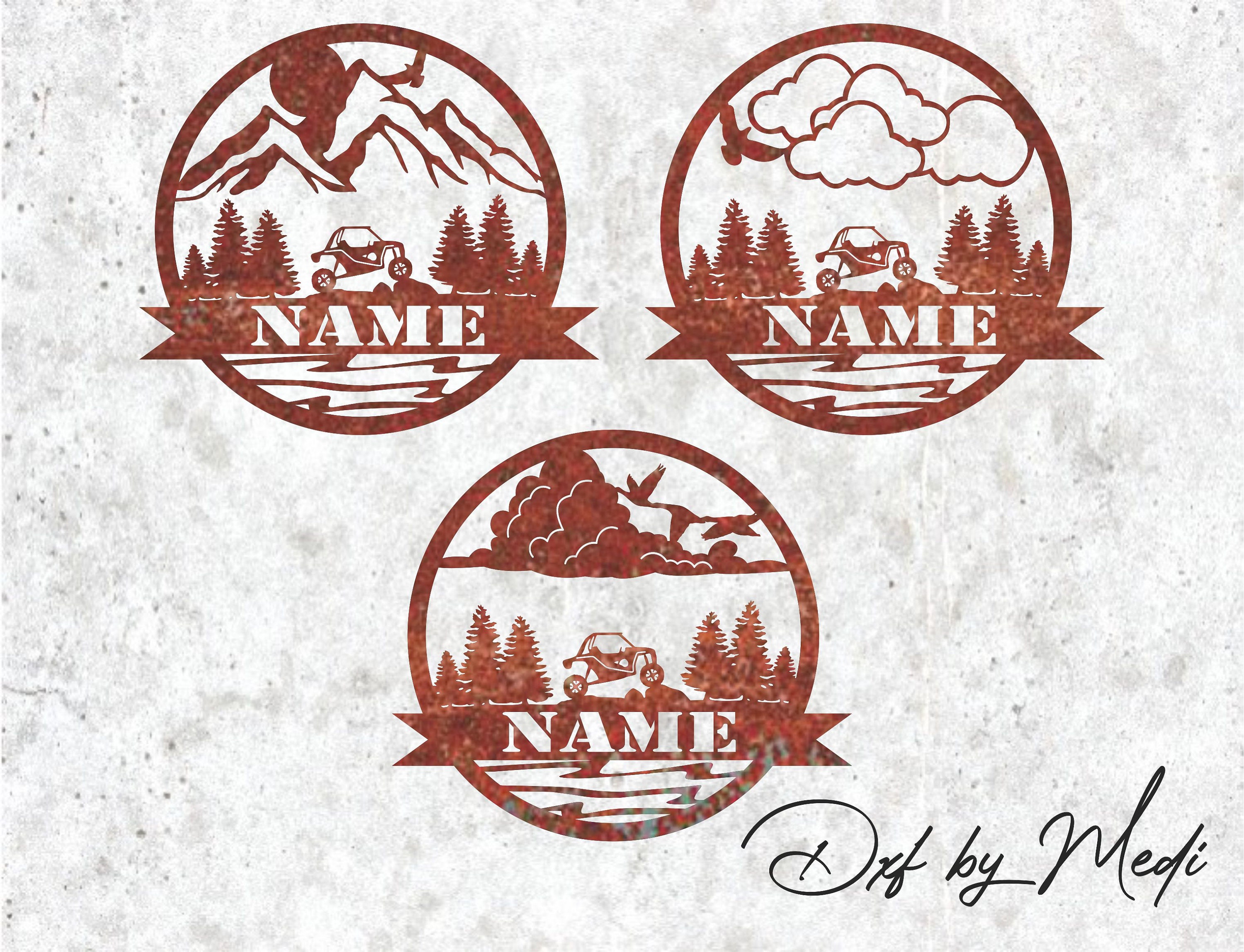 Personalized Side-by-side Monogram Sign Pack - DXF SVG File for Cnc ...