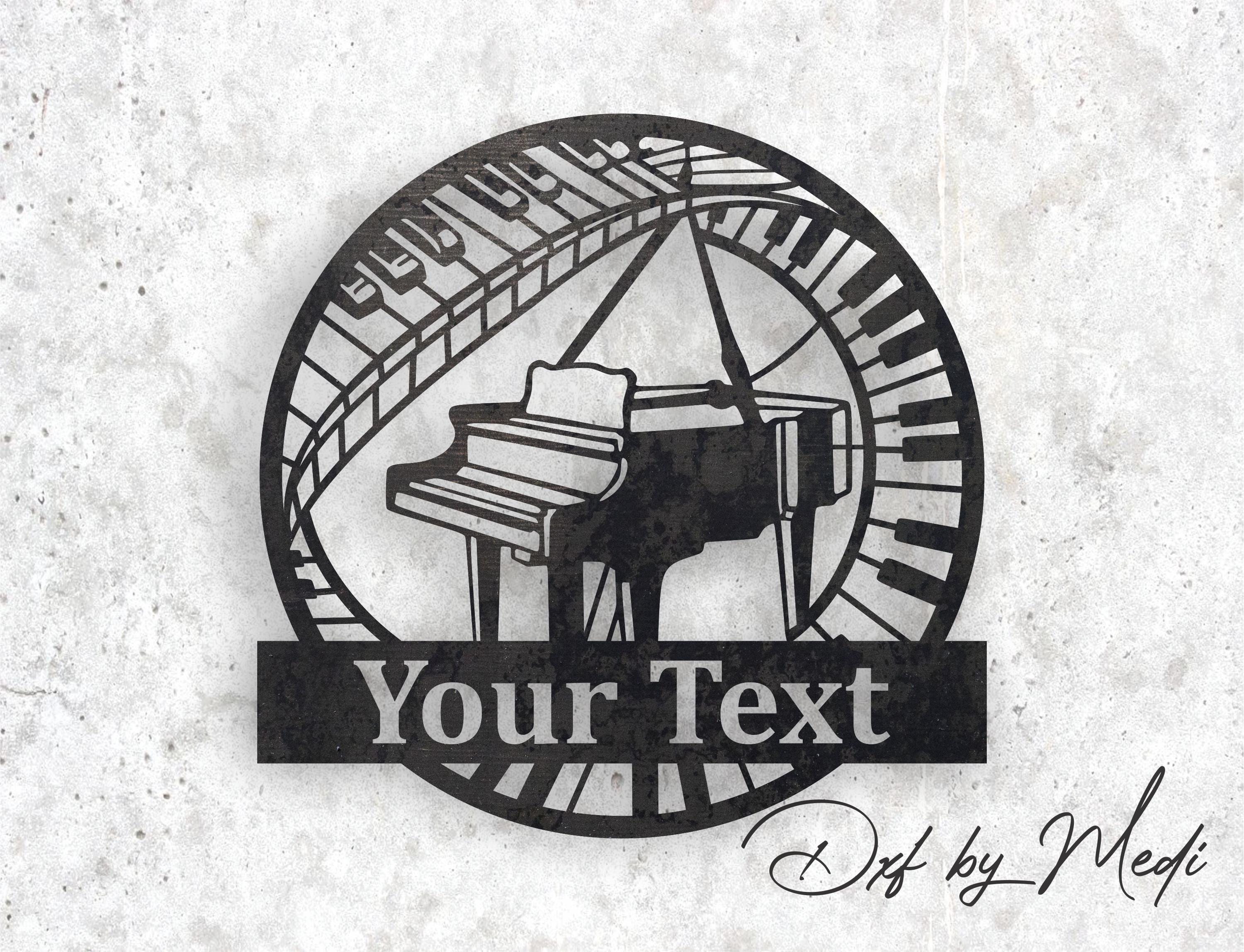 Custom Piano Sign With Name - SVG DXF Files for Plasma and Laser ...