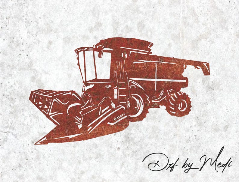 Combine Harvester SVG: Farm Tractor CNC Laser Cut File (digital ...