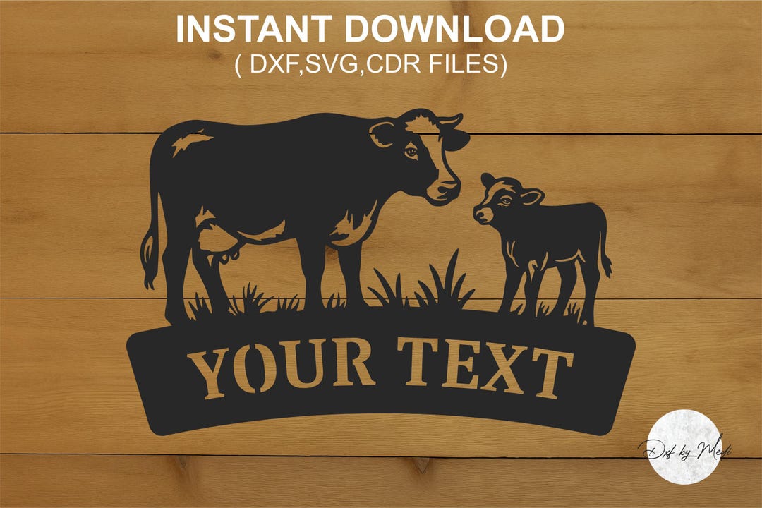 Custom Cow Farm Sign: Laser Cut Barn & Ranch Wall Art (DXF, SVG, CDR ...