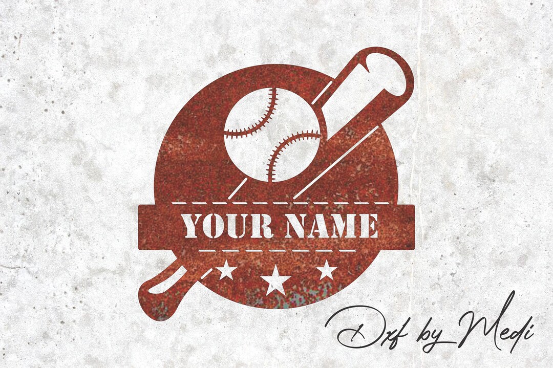 Custom Baseball Name Monogram: CNC Laser Cut Files (digital Download ...