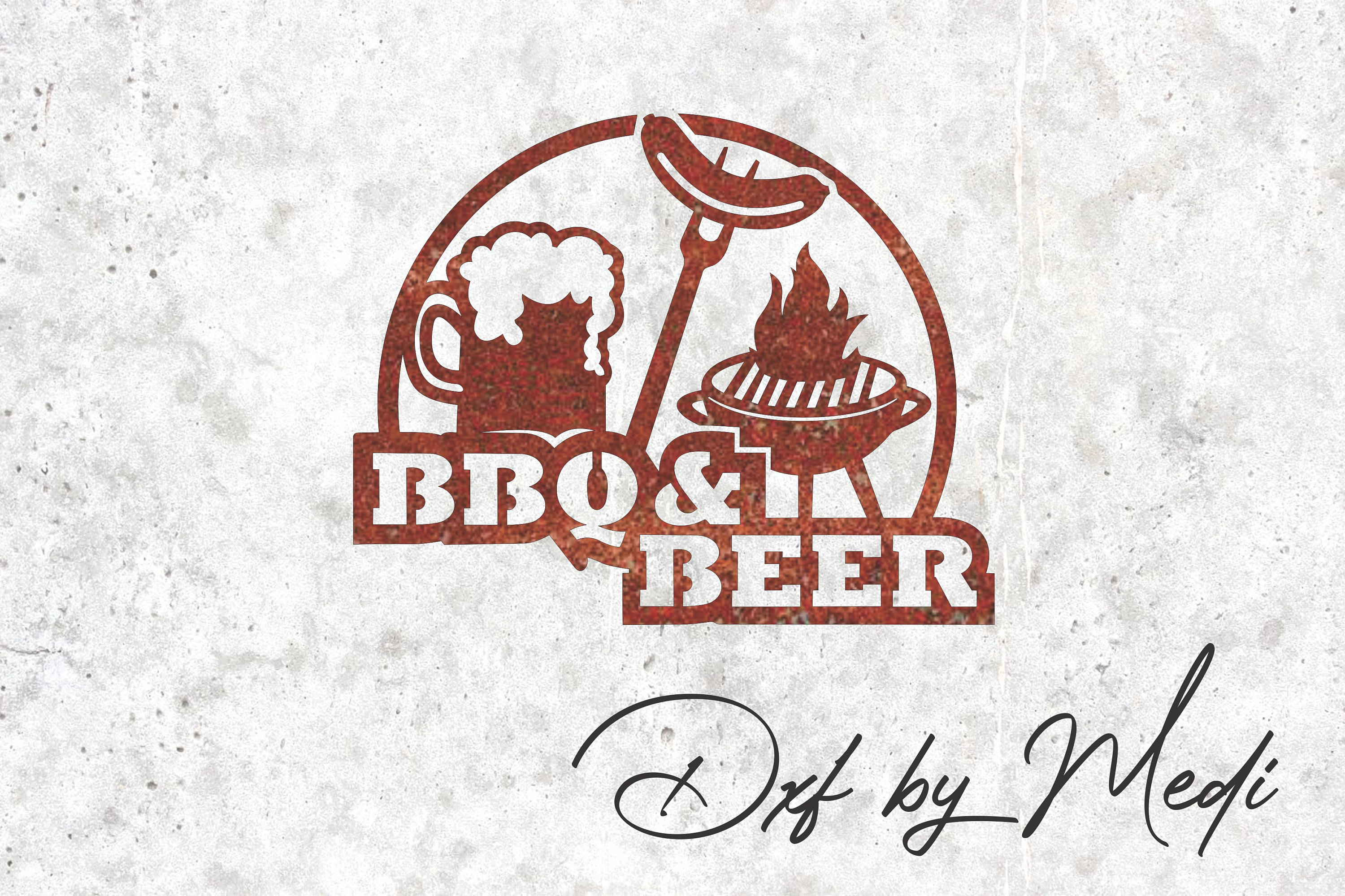 BBQ & Beer" Sign Dxf File for Laser Cutting and Cnc Projects - DXF SVG ...