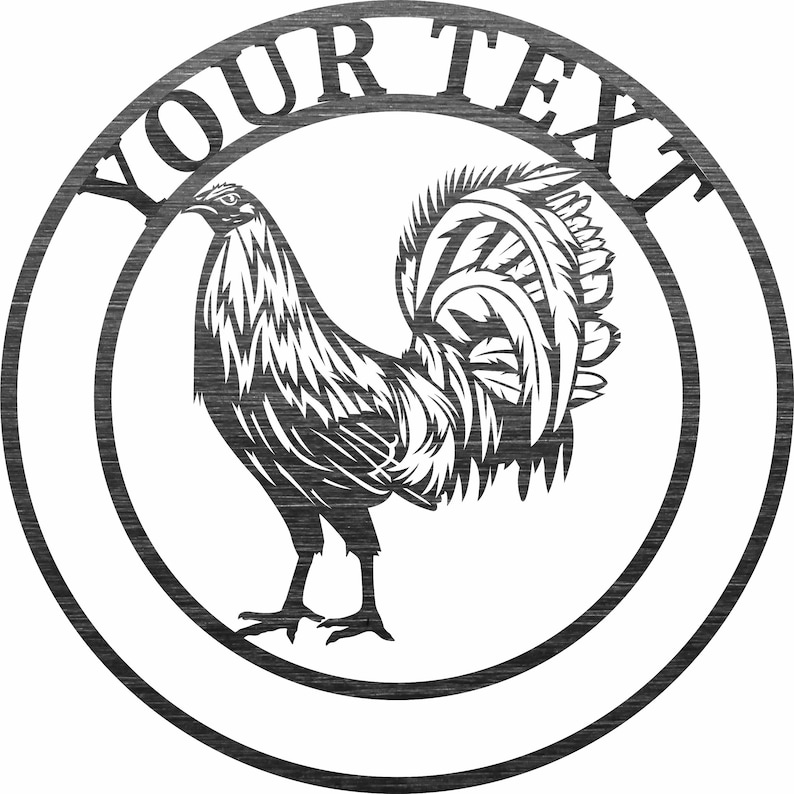 Rooster Sign With Personalized Name - SVG DXF Files for Plasma and ...