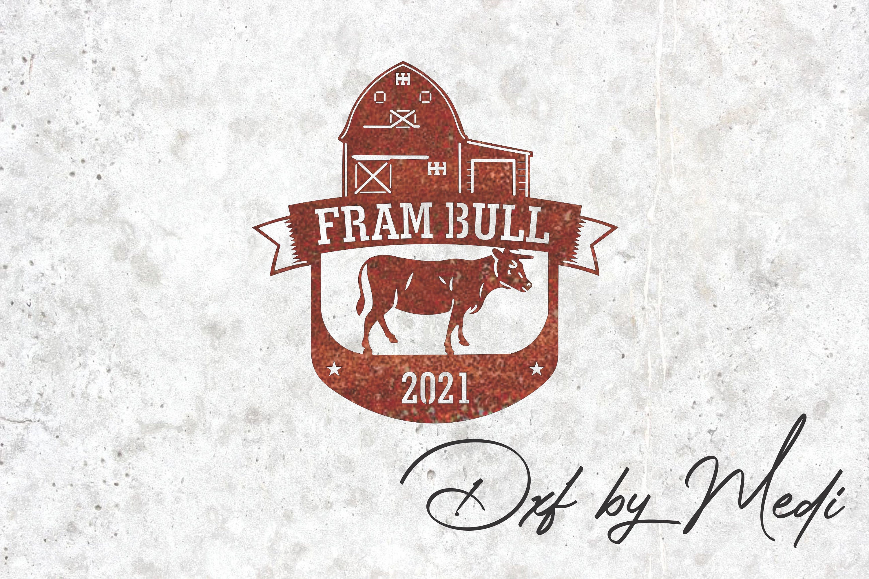 Outdoor Monogram Bull Sign With Custom Name- Dxf Files for Cnc Plasma ...