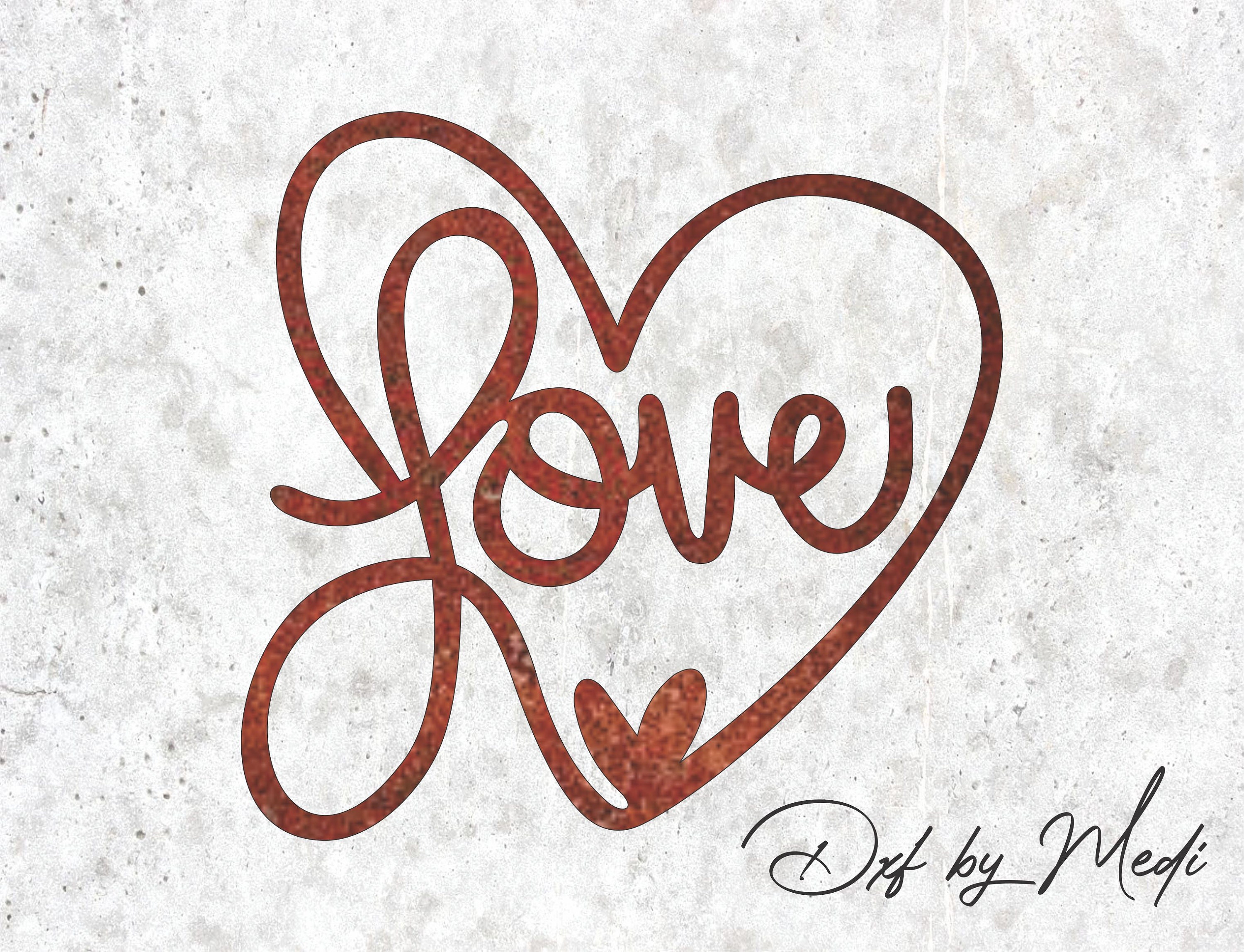 Love Heart DXF SVG: CNC Laser Cut File - Etsy