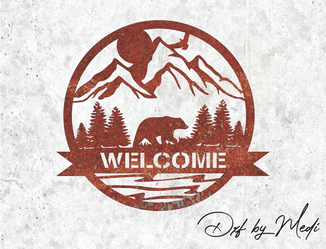 Bear Outdoor Monogram DXF Svg Files - Instant Download for Laser ...