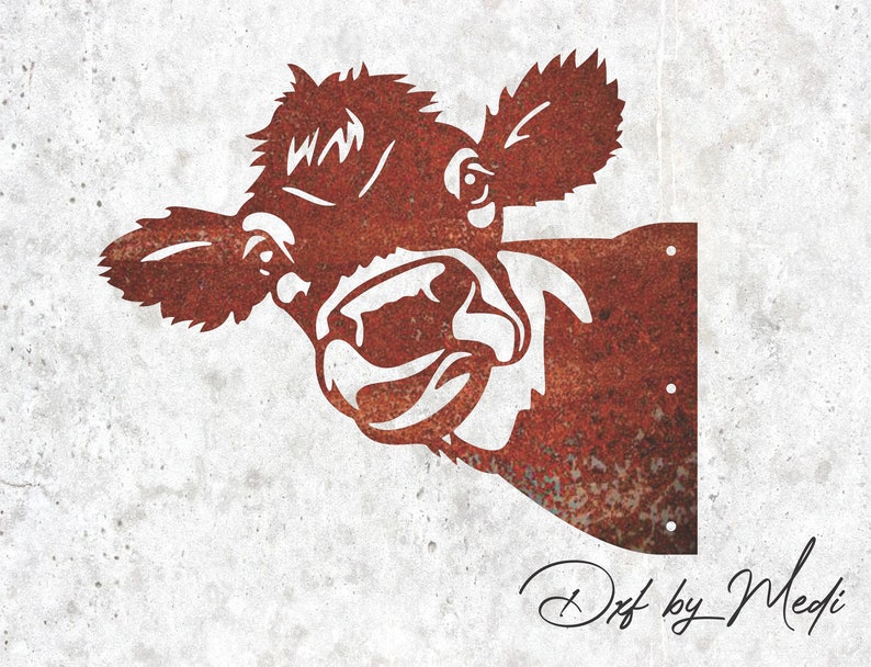 Peeking Cow Tree Stake DXF Svg Files - Instant Download for Laser ...