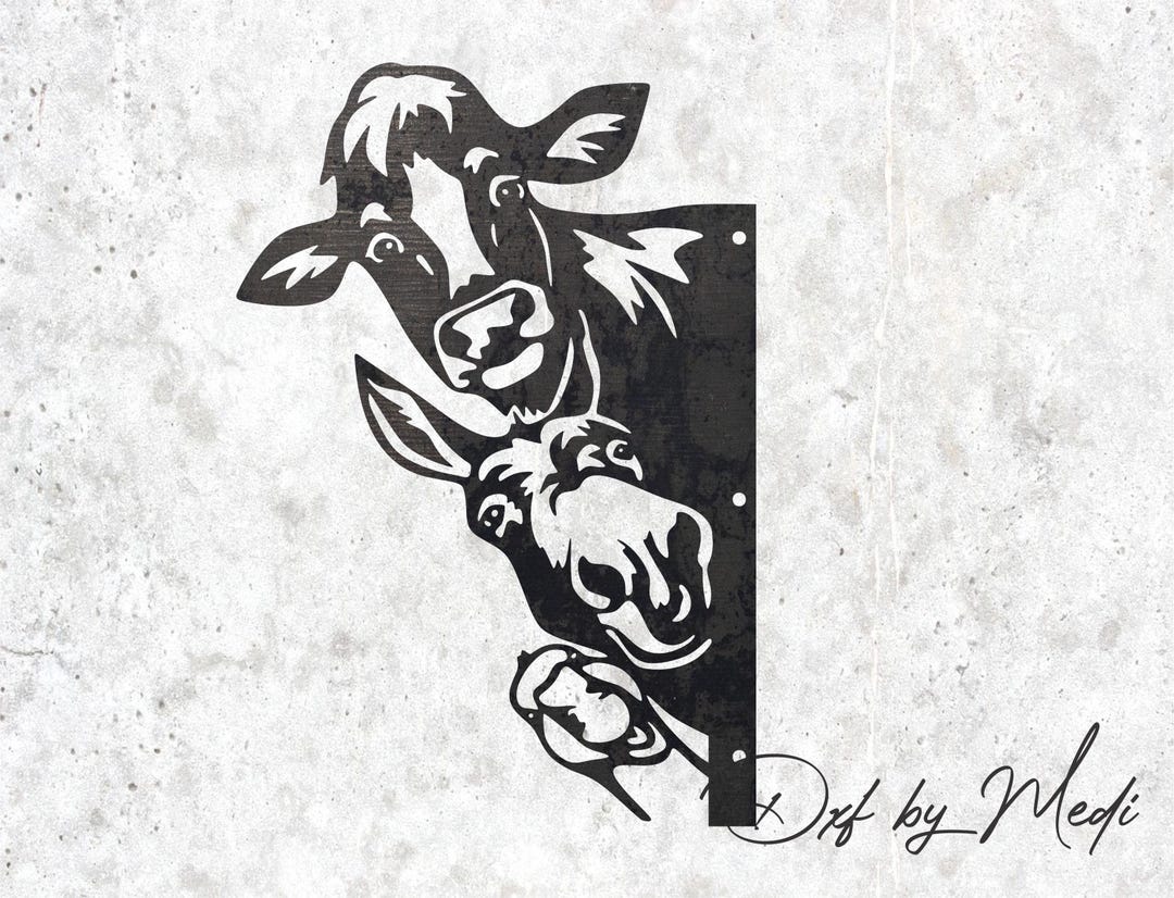 Cow, Donkey, and Duck Peeking Tree Stake Designs - Ready to Cut for ...