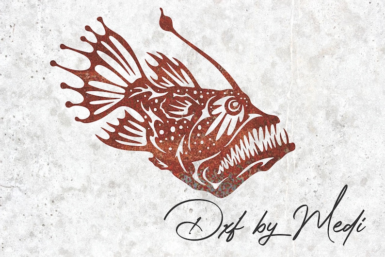 Angler Fish DXF SVG File for CNC Plasma, Laser Cut , Waterjet Cutting ...
