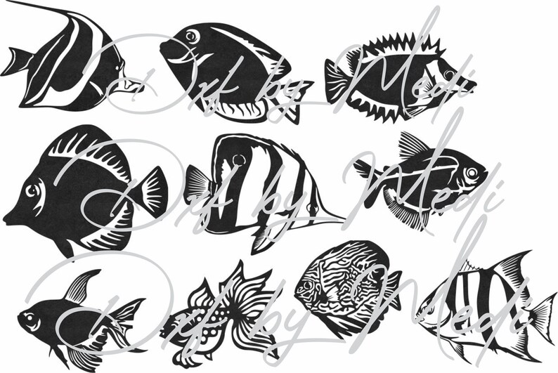 50+ Fish Laser Cut Files – SVG DXF CDR – Tropical, Saltwater ...