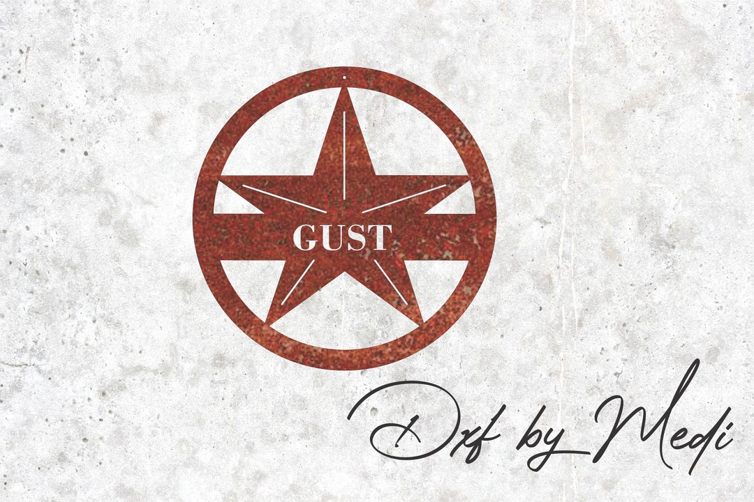 Star Sign With Custom Name- Dxf Files for Cnc Plasma- Monogram Wall Art ...