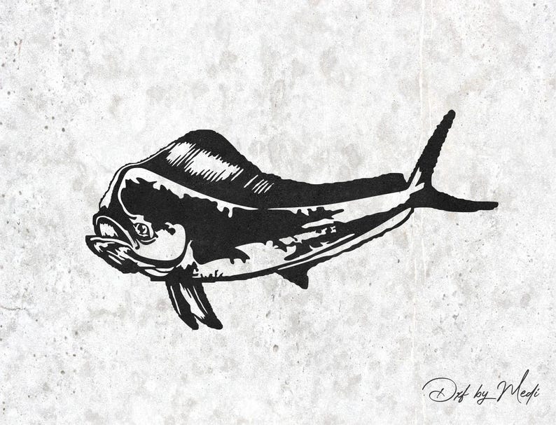 Mahi-mahi Fish DXF & SVG Files | Ready-to-cut for CNC, Laser, Plasma ...