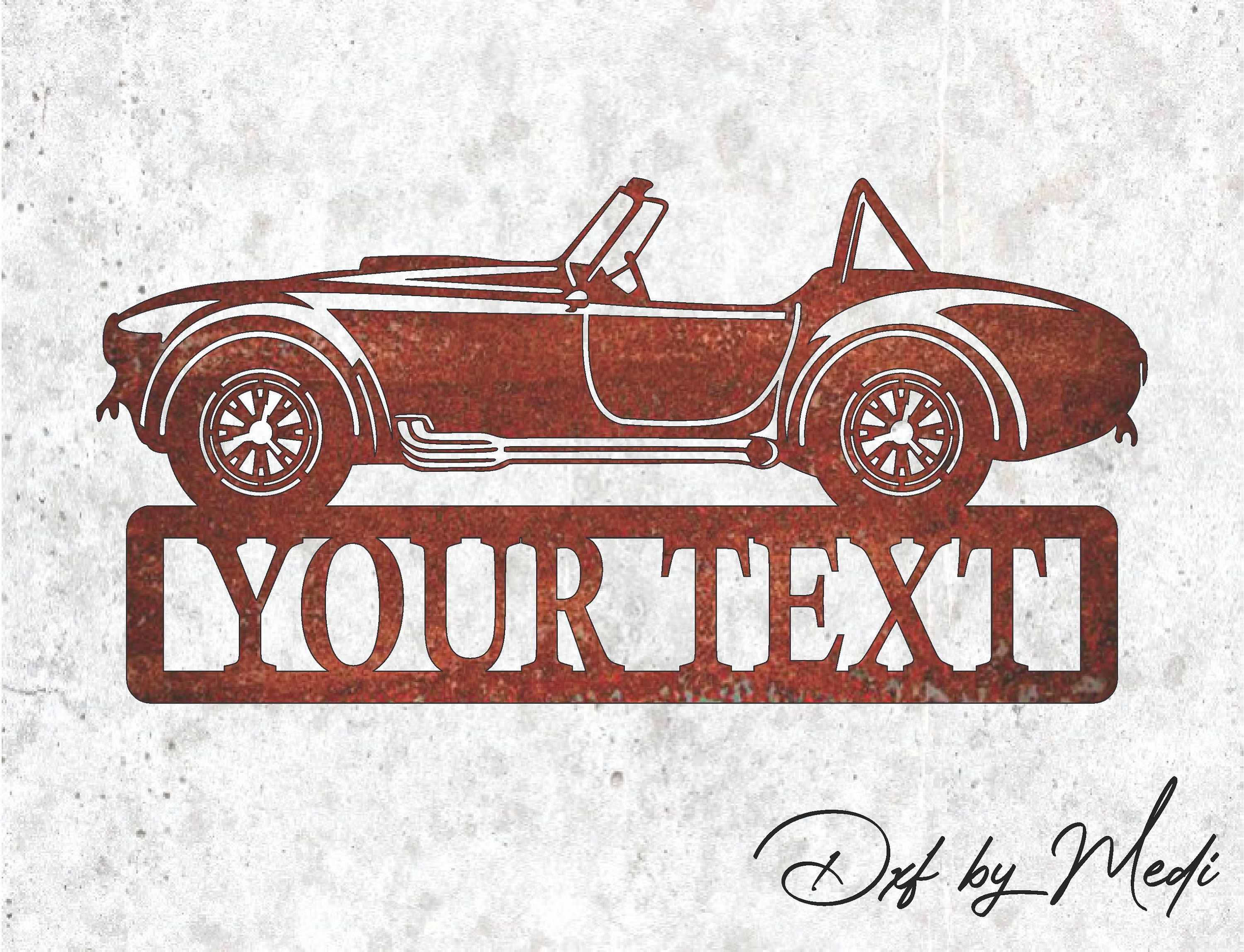 Monogram Car Custom Name SVG DXF Files: CNC Metal Art Design - Etsy