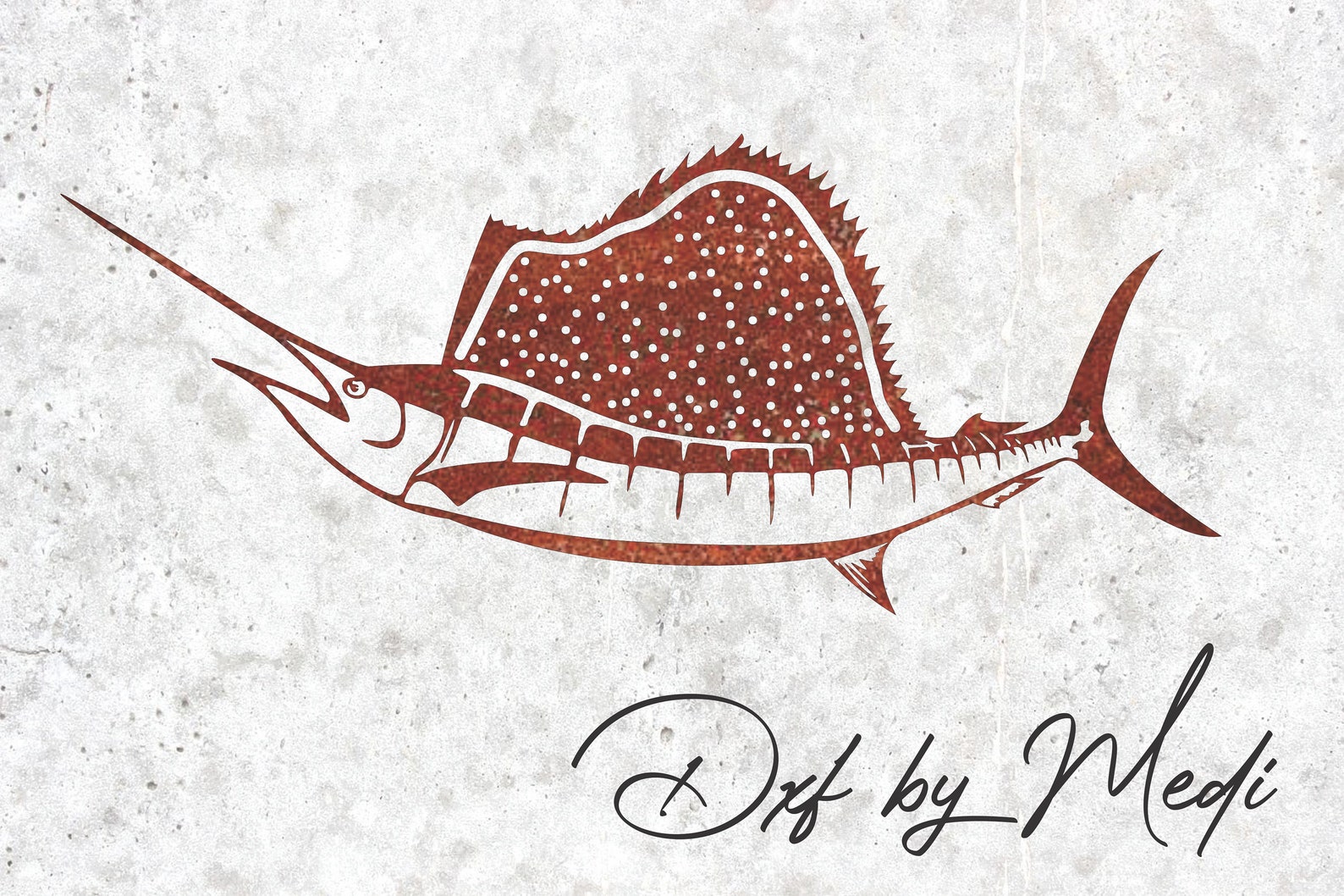 Marlin Fish DXF SVG File - Realistic Design for CNC Cutting - Laser ...