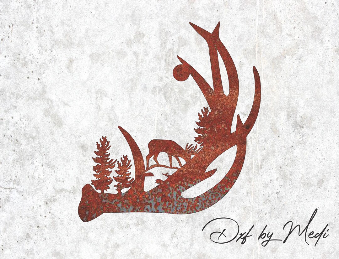 Deer Antler Scene Abstract: CNC Plasma Laser Cut File (DXF SVG) - Etsy