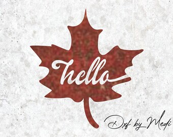 Hello Fall Maple Leaf SVG DXF: CNC Laser Cut File - Etsy