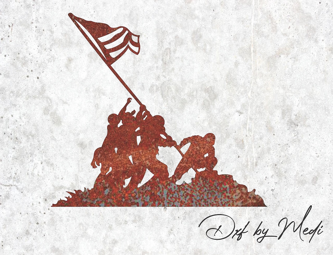 Raising the Flag Iwo Jima Memorial - DXF SVG Files for Plasma Cnc Laser ...
