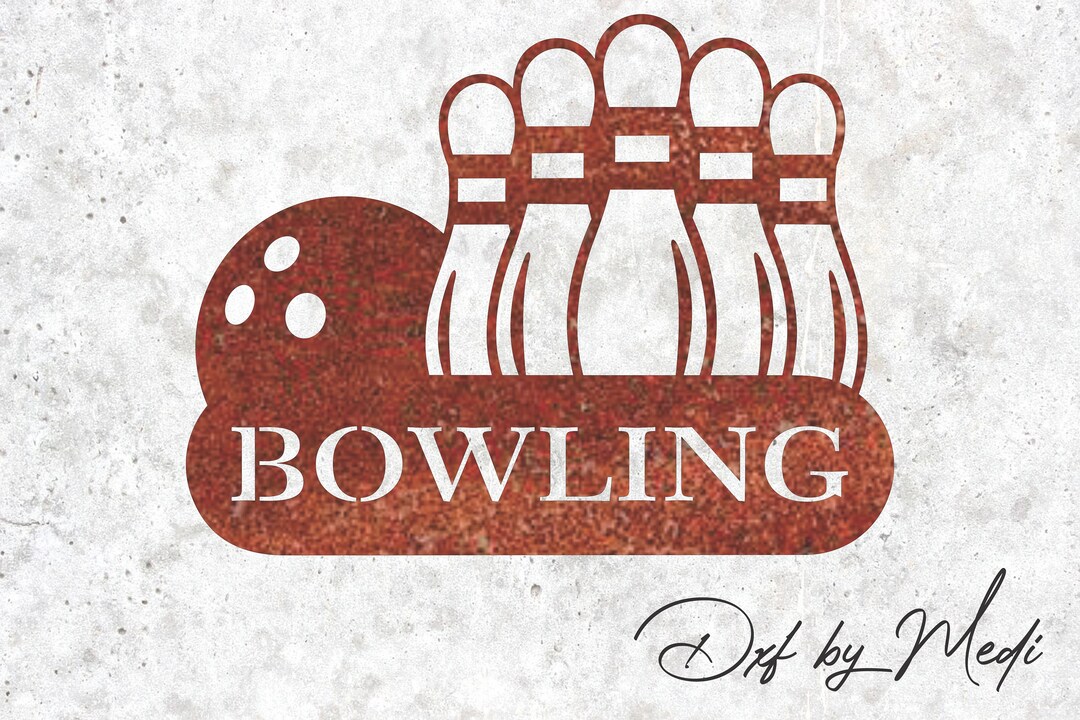 Bowling Monogram Sign With Custom Name Dxf Files for Cnc Plasma ...