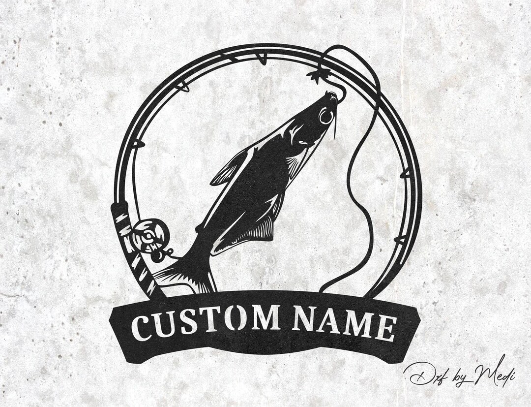 Personalized Fishing Catfish Sign: CNC Laser Cut Files (DXF, SVG) - Etsy