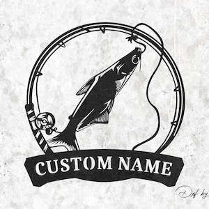 Personalized Fishing Catfish Sign: CNC Laser Cut Files (DXF, SVG) - Etsy