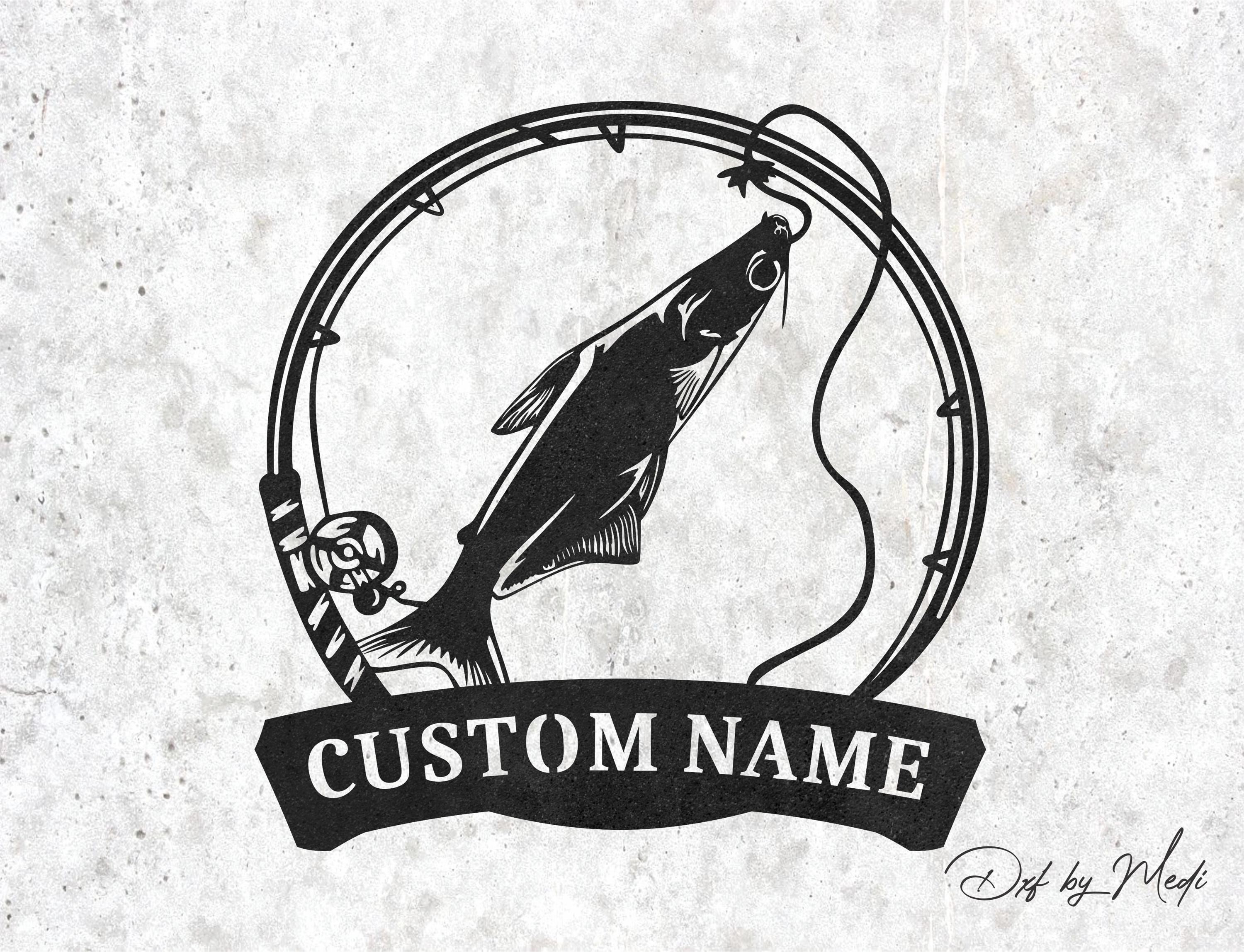 Personalized Fishing Catfish Sign: CNC Laser Cut Files (DXF, SVG) - Etsy